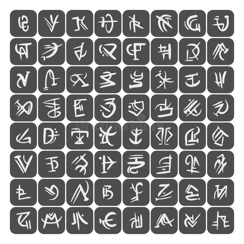 Set of Original Runes Design Stock Vector - Illustration of runic ...