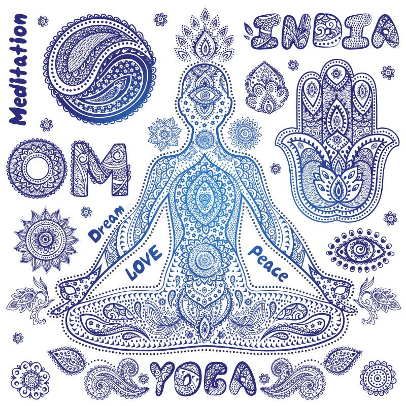 Set of Ornamental Indian Elements and Symbols Stock Vector ...