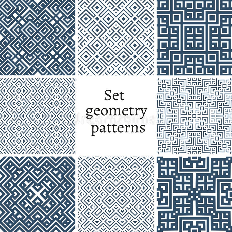 Set of Ornamental Patterns for Backgrounds and Textures Stock Vector ...