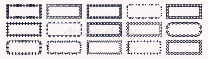 Set of Ornamental Rectangular Frame To Decorate Your Design Stock ...