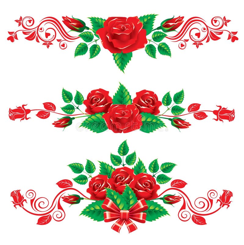 Horizontal Roses stock vector. Illustration of drawing - 2081155