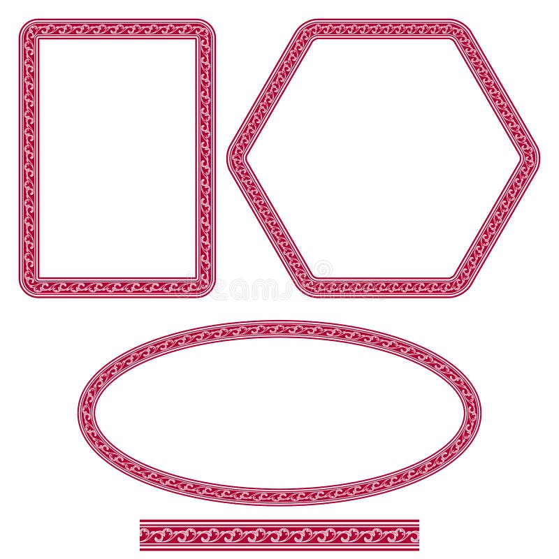 Set of Frames of Different Shapes in the Doodling Style and Elements of ...