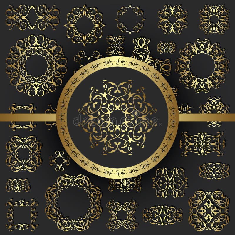 Set of Ornate Vector Elements Stock Vector - Illustration of elegance ...