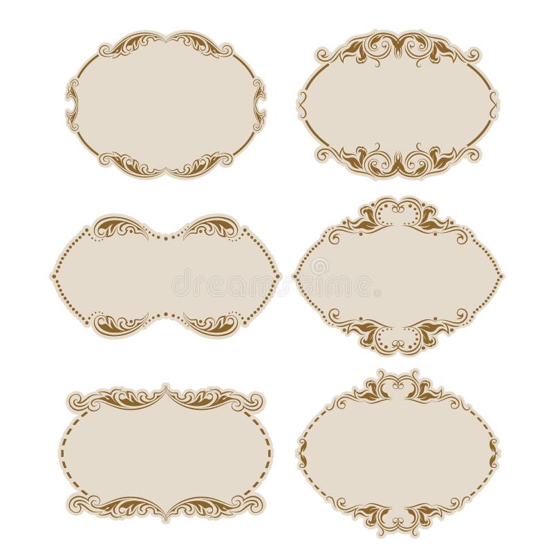 Set of Ornate Vector Frames Stock Vector - Illustration of gold, deco ...