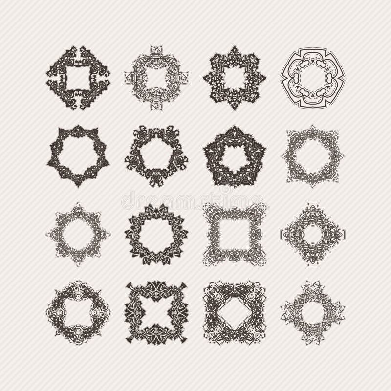 Set of Ornate Vector Mandala Borders and Frames. Gothic Lace Tattoos ...