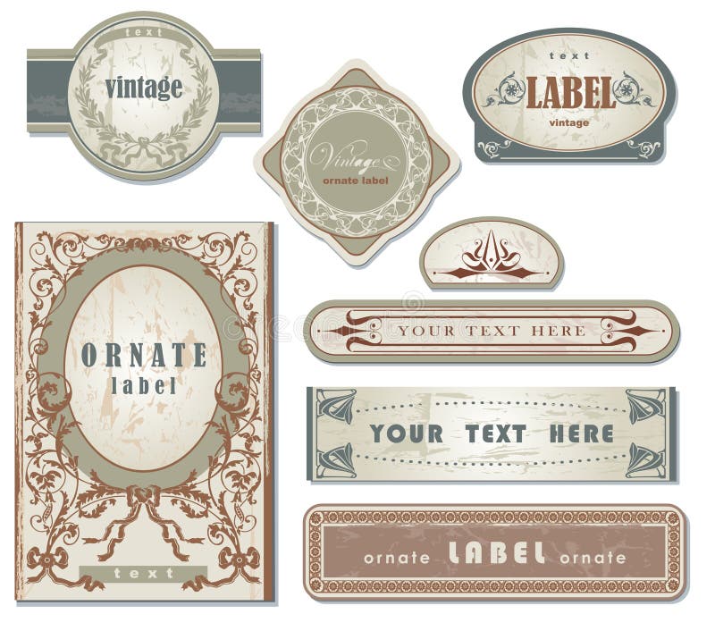 Vintage Labels Set (vector) Stock Vector - Illustration of ornate ...