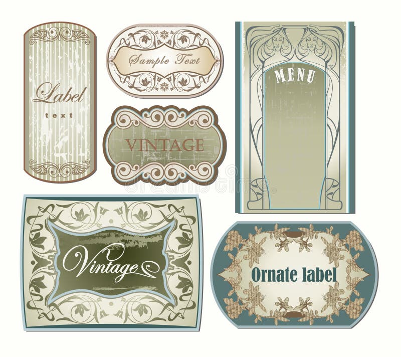 Vintage Labels Set (vector) Stock Vector - Illustration of graphic ...