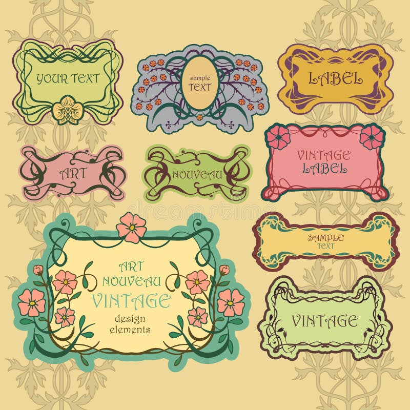 Set of Ornate Vintage Labels. Vintage Border Pack. Stock Vector ...