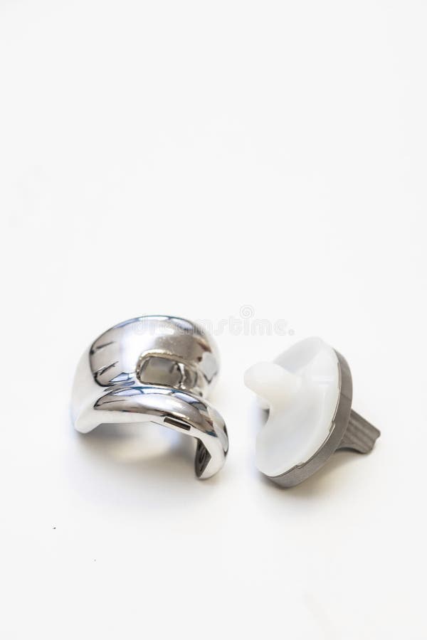 Set of Orthopedic Knee Replacement Implants on White Background Stock ...