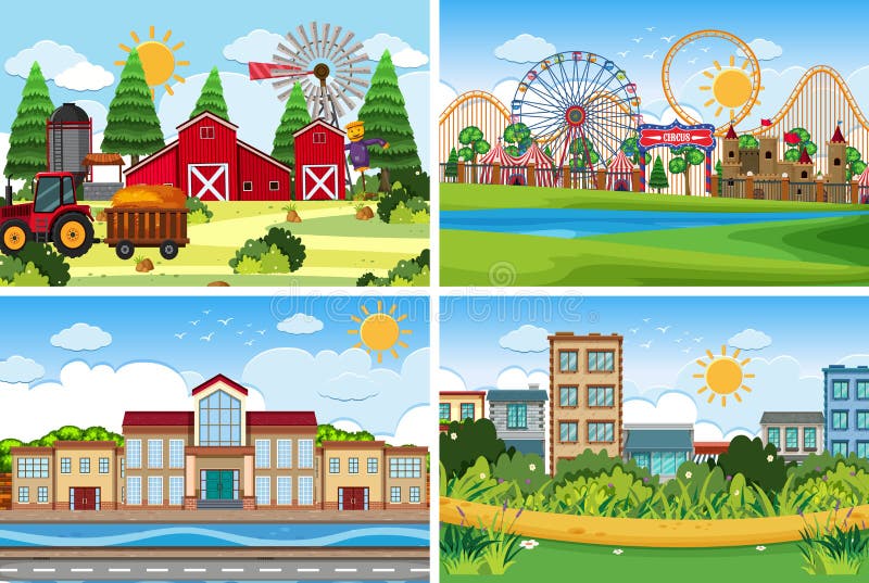 Country Fair Clipart Set Eps Stock Illustrations – 6 Country Fair ...
