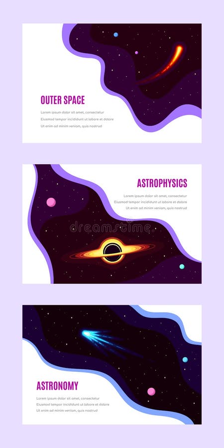 Set of Outer Space Concept Banner Templates Stock Vector - Illustration ...
