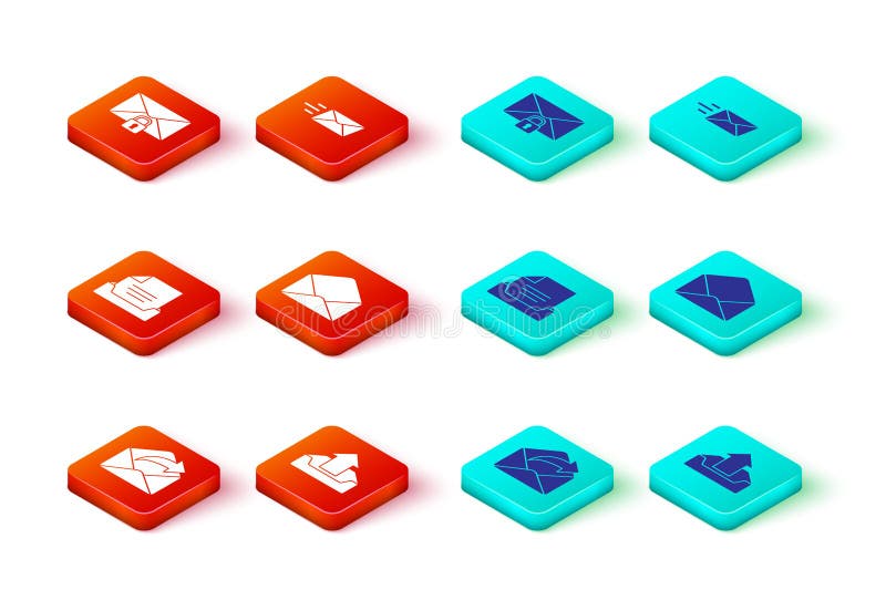 Set Outgoing Mail, Upload Inbox, Drawer with Document, Envelope, Express Envelope and Mail ...