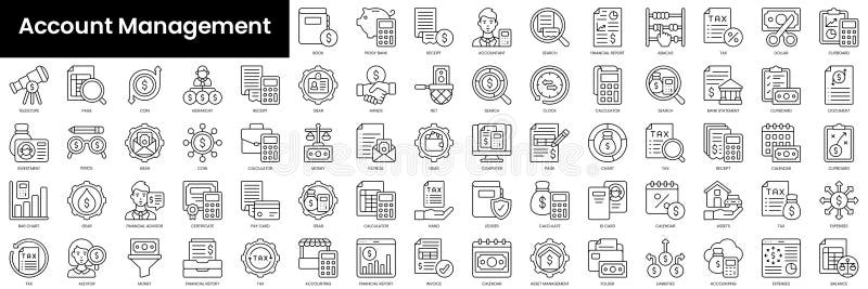 Account management icons stock vector. Illustration of creative - 3681755