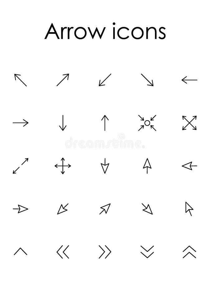 Set of Outline Arrow Icons stock vector. Illustration of online - 167503484