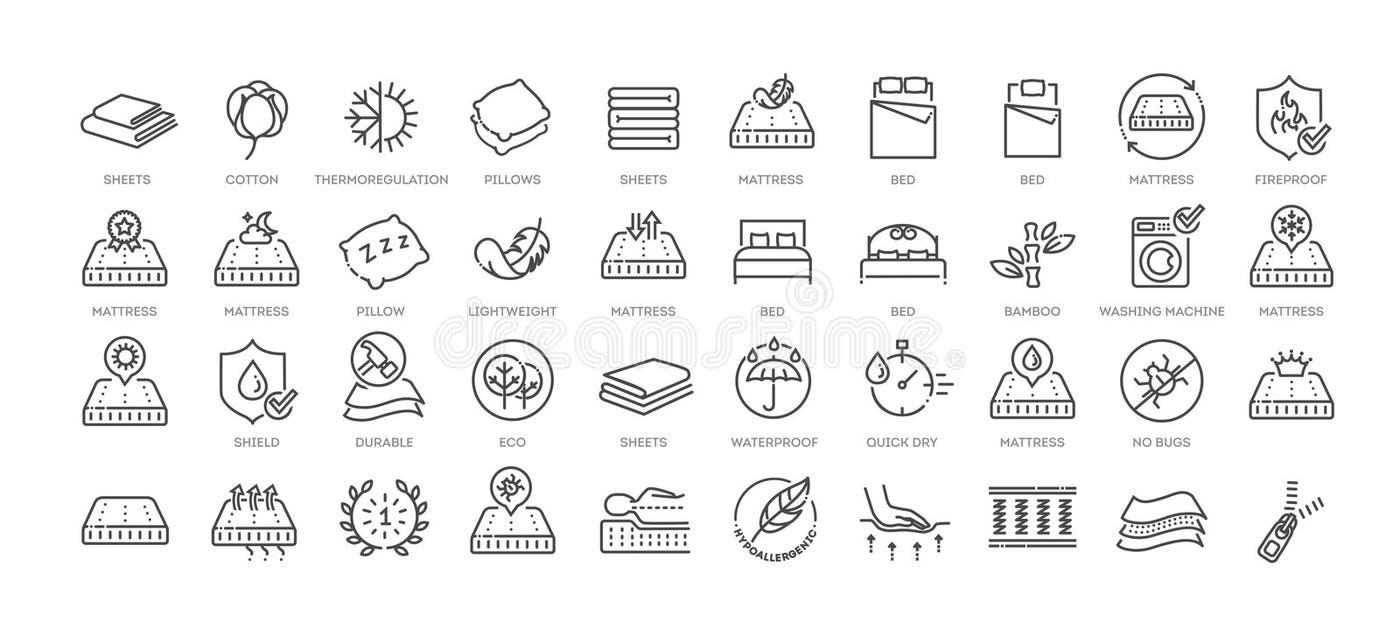 Bedding Icons Stock Illustrations – 2,536 Bedding Icons Stock ...