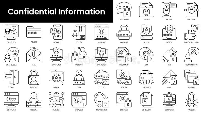 Confidential Linear Icon Stock Illustrations – 3,166 Confidential ...