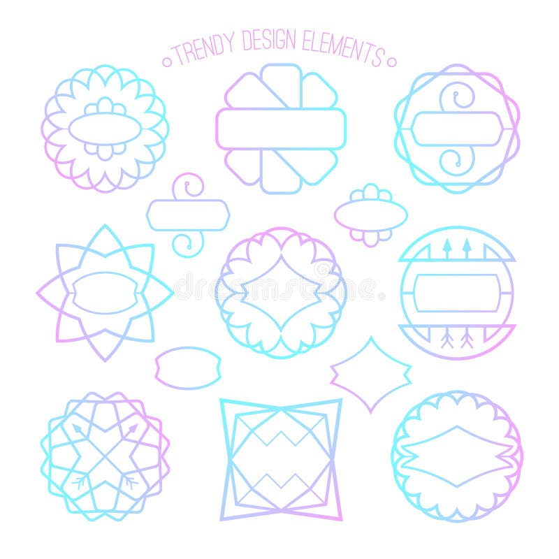 Set Of Outline Emblems On Longboard Stock Vector - Illustration of ...