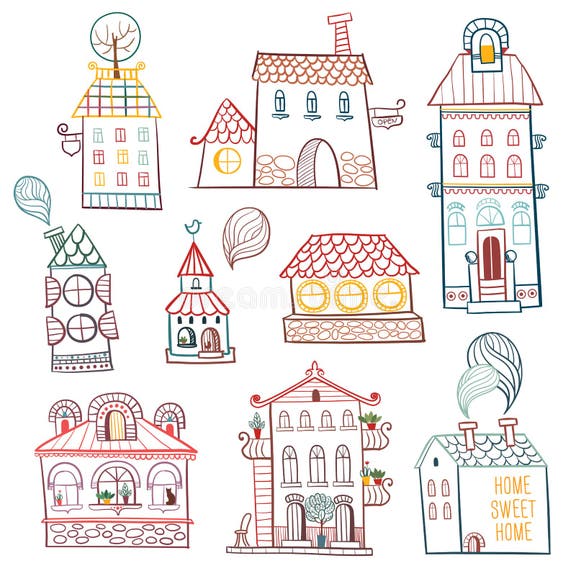 Cartoon Drawing Outline Buildings Doodle Stock Illustrations – 356 ...