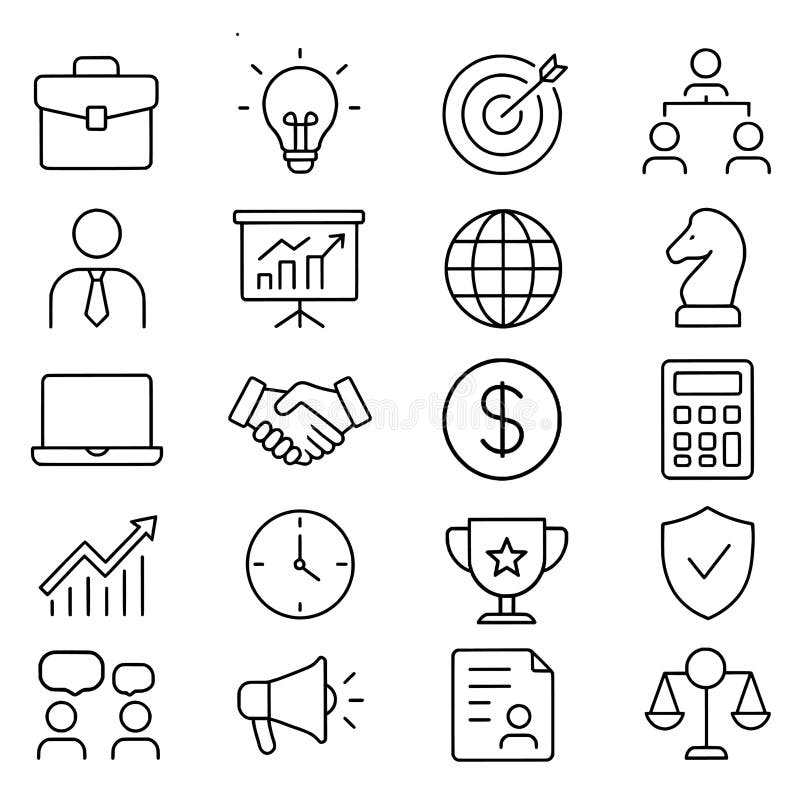 Icon Pack, Icon Sheet, Christmas Theme, Outline Version Stock Image ...