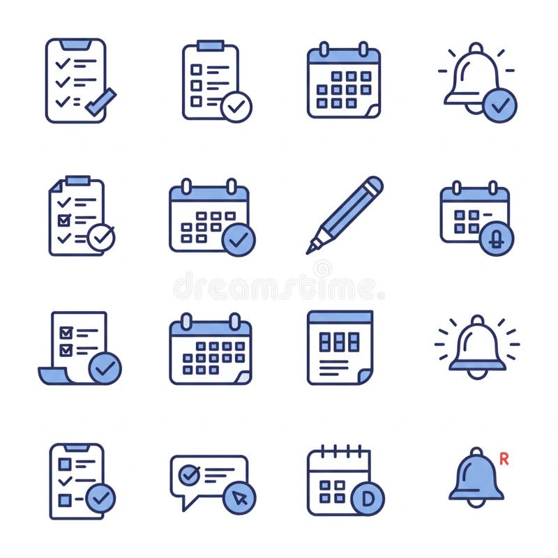 Upcoming Events Icon Set Stock Illustrations – 17 Upcoming Events Icon ...