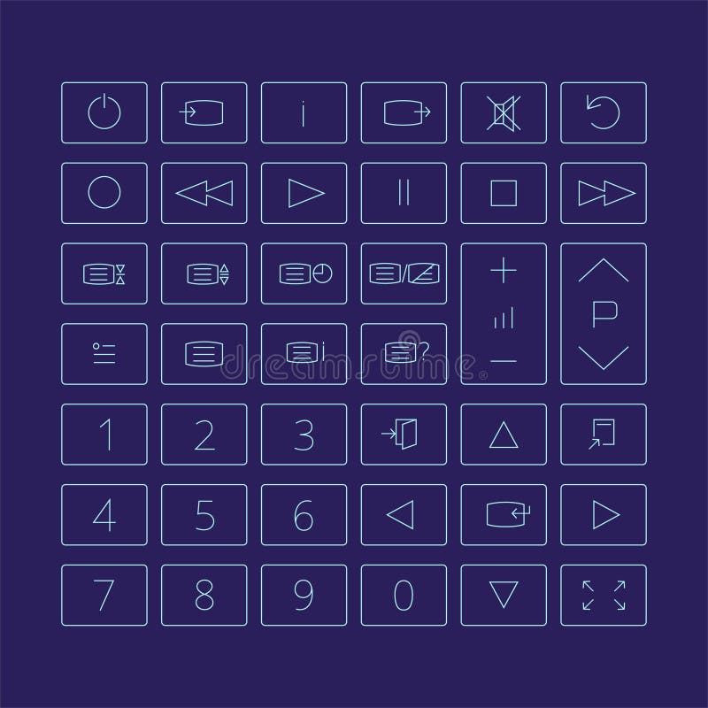 Set of Outline Icons for Control Panel Stock Illustration ...
