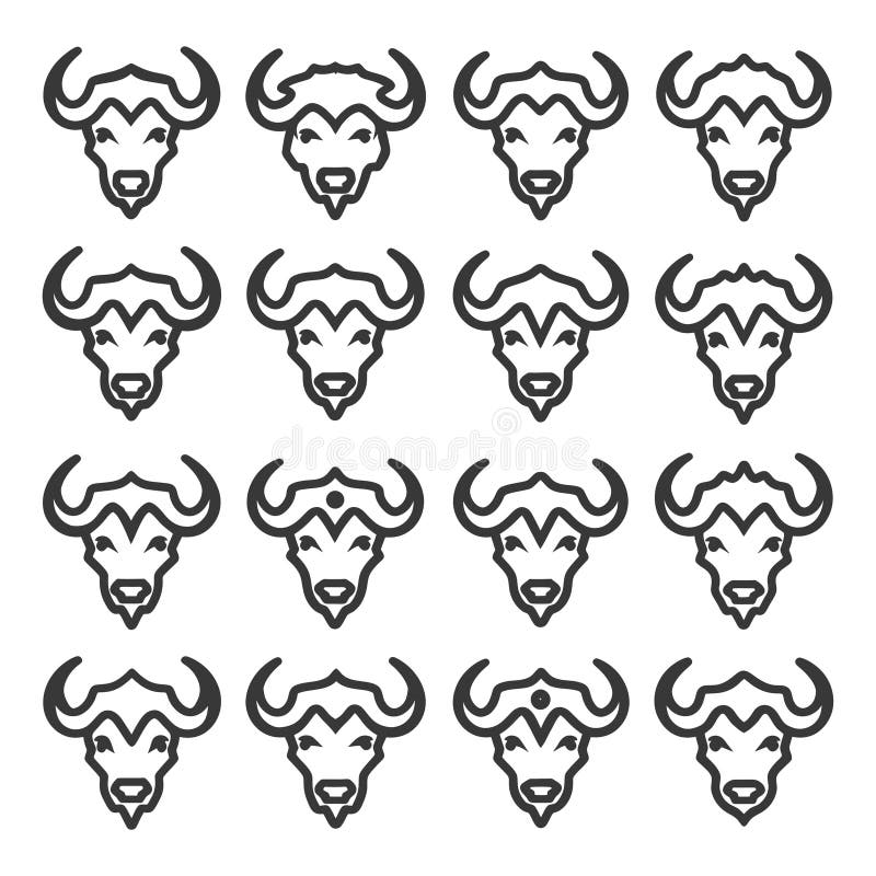 African Buffalo Head Drawing Stock Illustrations – 431 African Buffalo ...