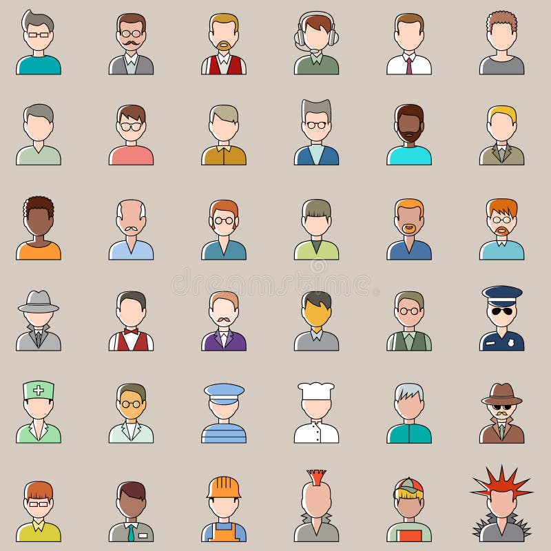 Outline of People in Line stock illustration. Illustration of freehand ...