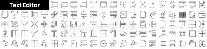 Text editor icons set 1 stock illustration. Illustration of help - 5251326