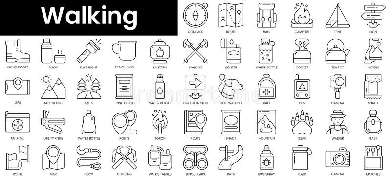 Walking Icons Linear Stock Illustrations – 938 Walking Icons Linear ...