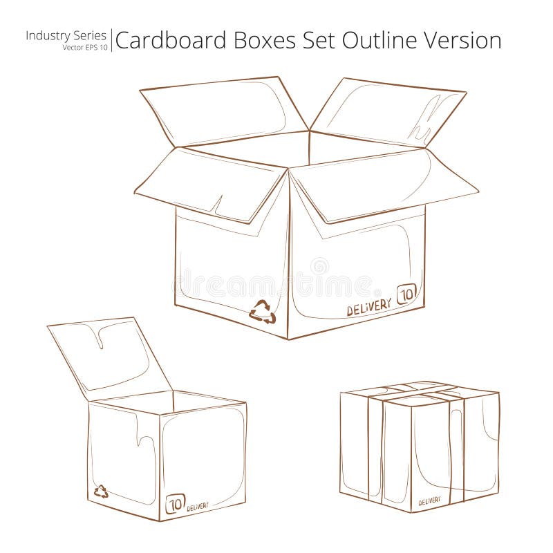 Cardboard Box. stock illustration. Illustration of corrugated - 22964184