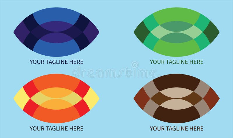 Set of Oval Logos with Different Colors and Company Tagline. Stock ...