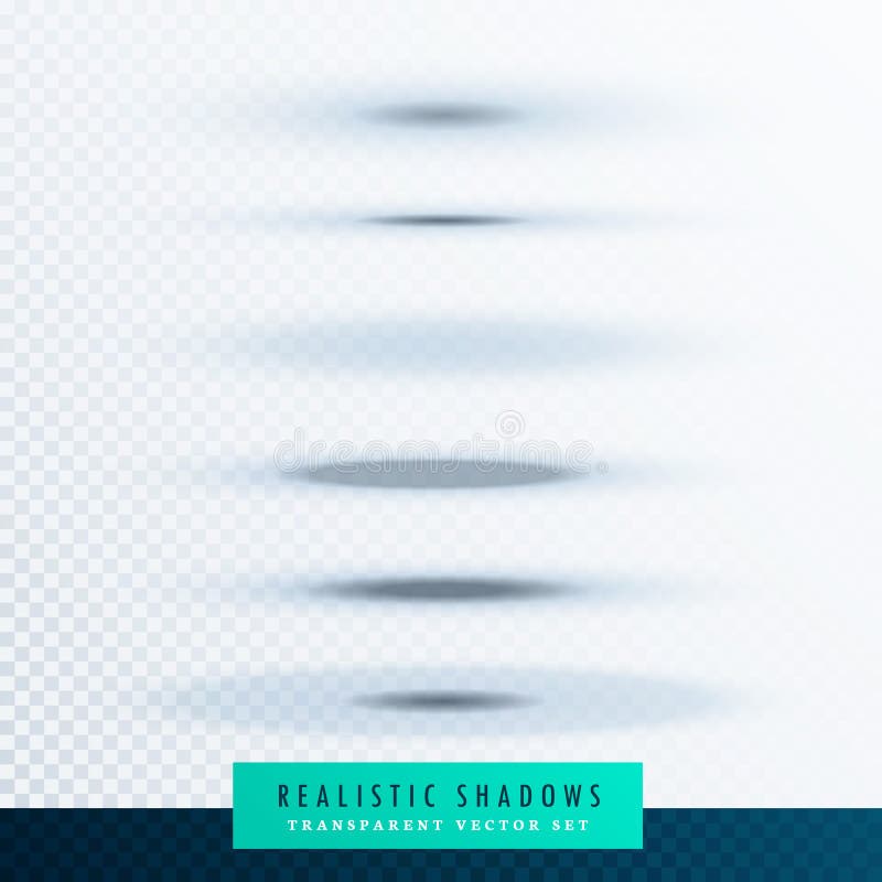 Set of Oval Paper Shadow Effect on Transparent Background Stock Vector ...