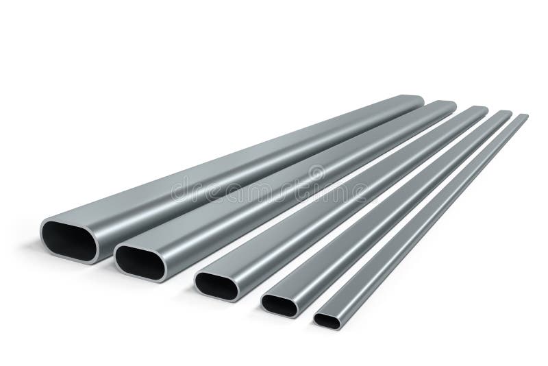 Set of Oval Steel Pipes of Different Size Stock Illustration ...