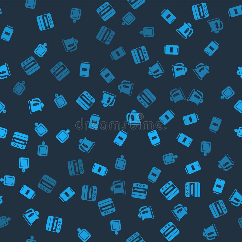 Set Oven, Jam Jar, Electric Kettle and Cutting Board on Seamless ...