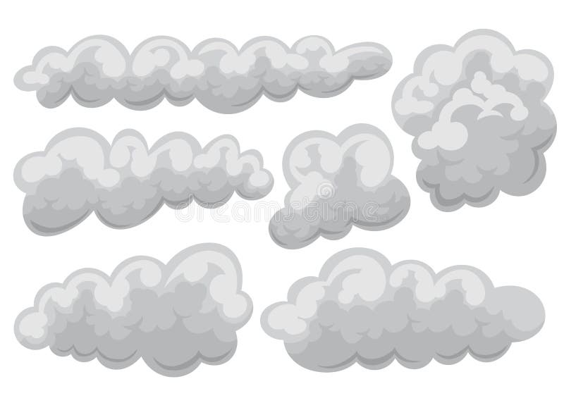 Set of Overcast and Clouds Icon in Cartoon and Flat Style. Isolated ...