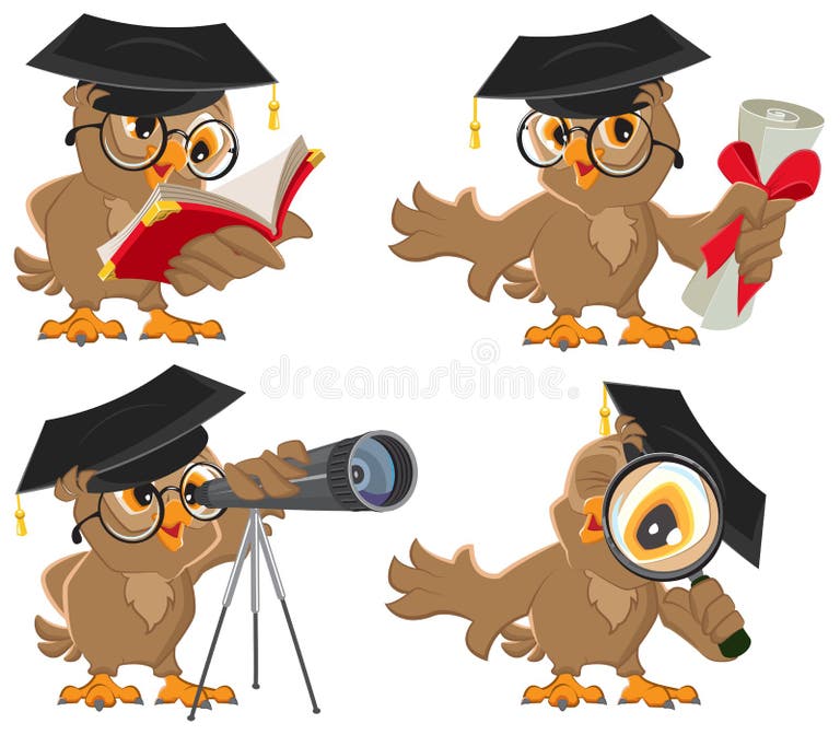 Set owl stock vector. Illustration of glasses, exam, focus - 46546238