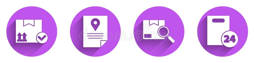 Set Package Box with Check Mark, Document Tracking Marker System ...