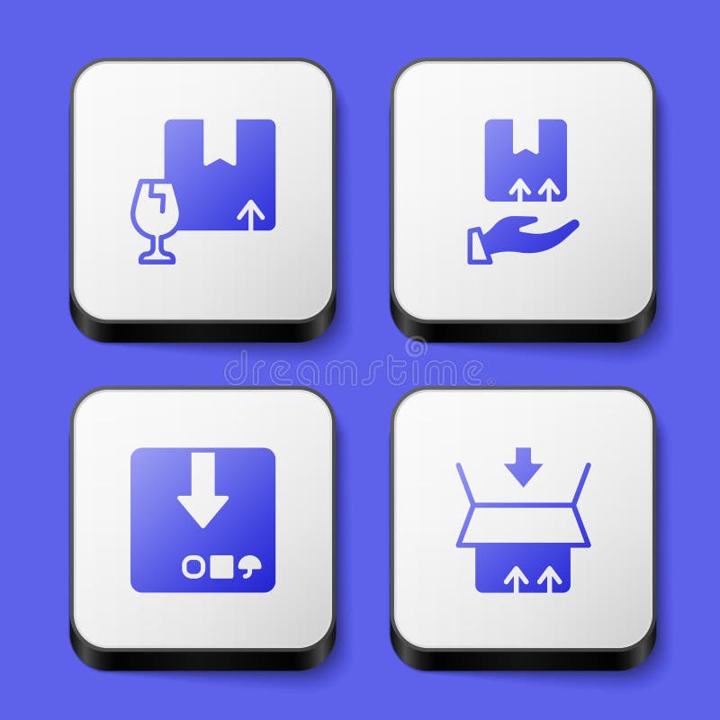 Set Package Box with Fragile Content, Delivery Hand, Carton Cardboard ...