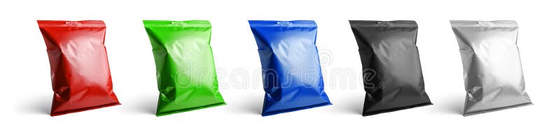 A Set of Packages in Different Colors for Your Design Stock Image ...
