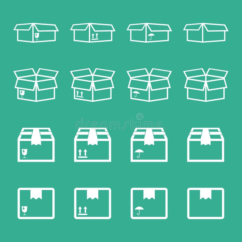 Set of packaging box icon. stock vector. Illustration of sign - 86613621