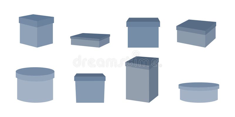 Set of Packaging Boxes. Cardboard Closed Box Stock Vector ...