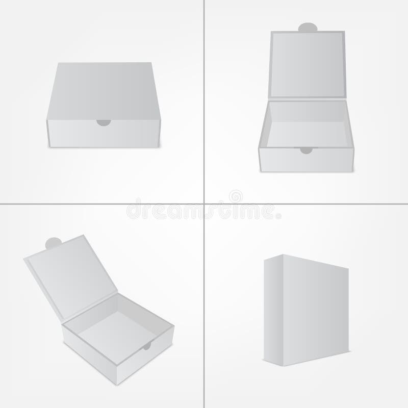Set of Packaging Design Mockup. Gray Box in Four Stock Vector ...
