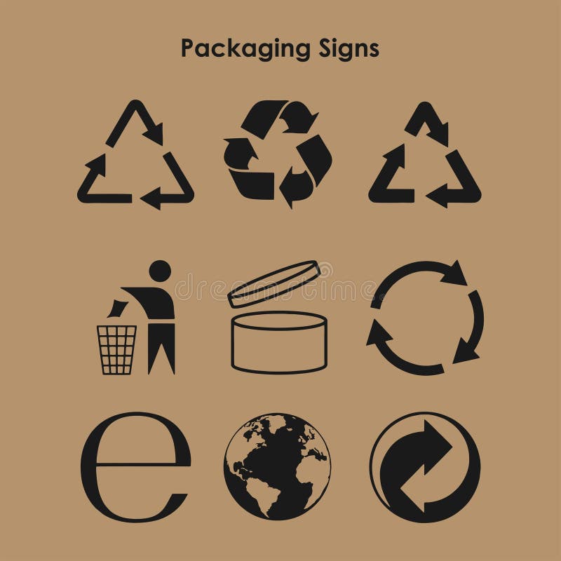 Set of Packaging Products Design Symbol Stock Vector - Illustration of ...