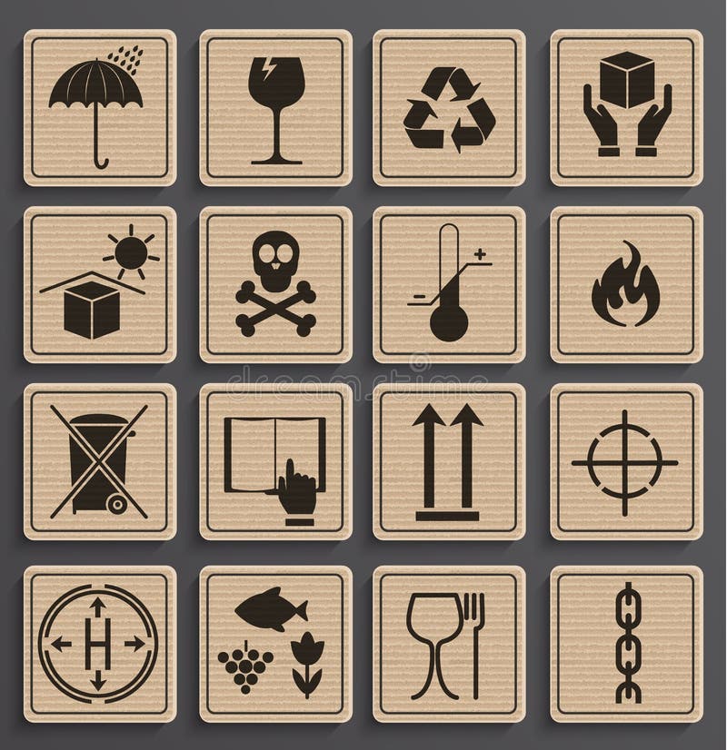 Packaging Symbols Set, Vector Stock Vector - Illustration of dangerous ... Packaging Symbols Set, Vector Stock Vector - Illustration of dangerous ...