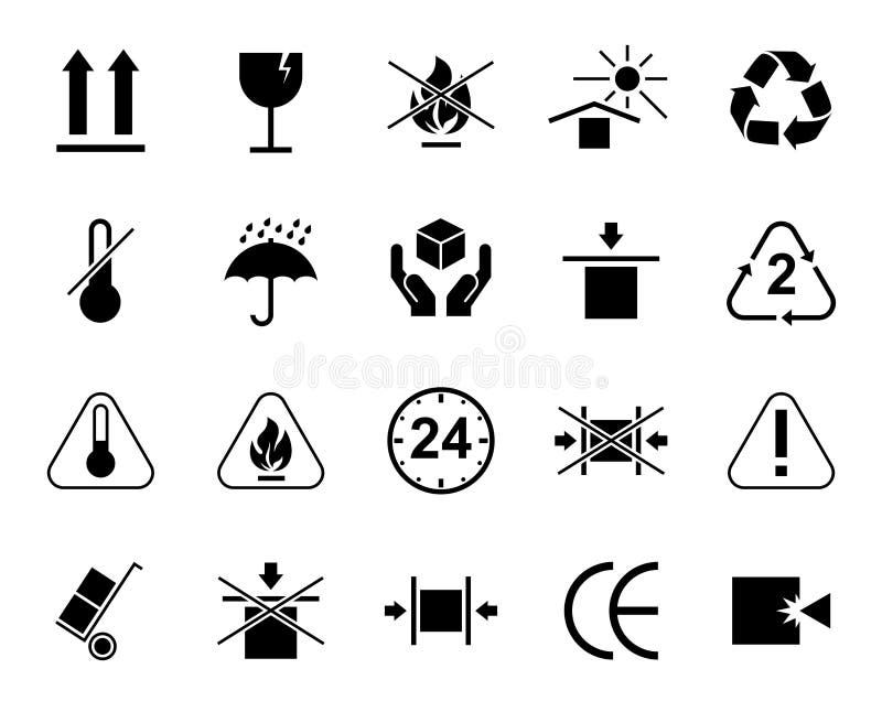 Set Of Packaging Symbols stock vector. Illustration of packaging ...