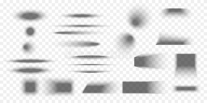 Set of Packing Box Shadow Effects. Different Realistic Soft Grey Shapes ...
