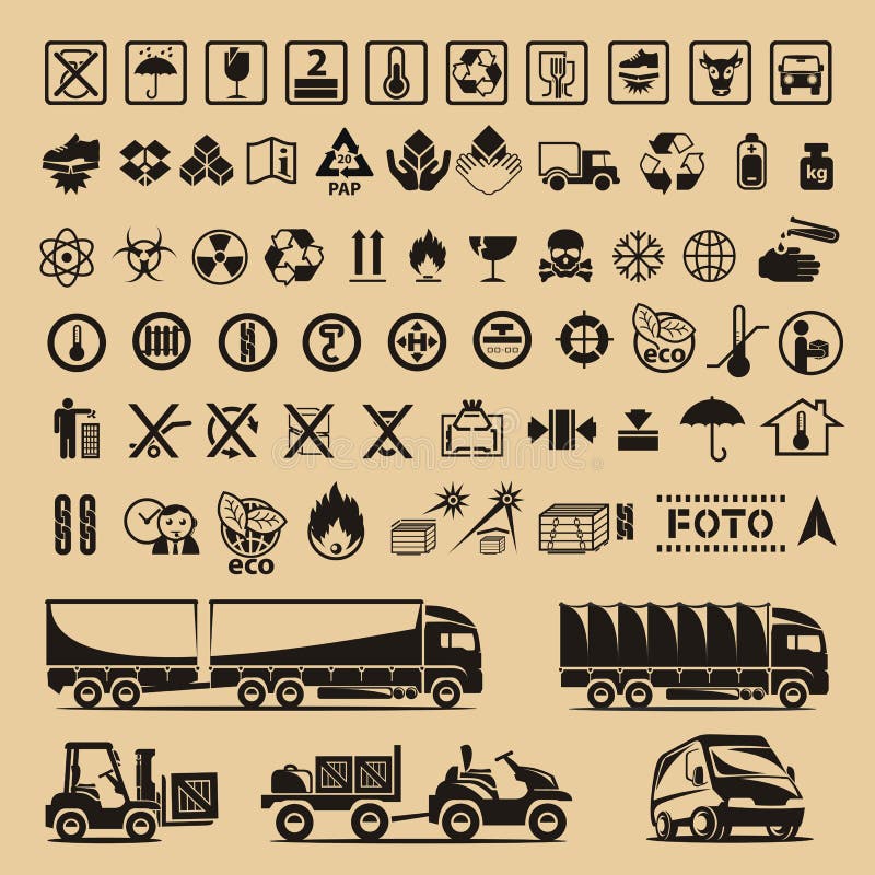 Signs Collection 6 - Packing and Shipping Symbols Stock Vector ...