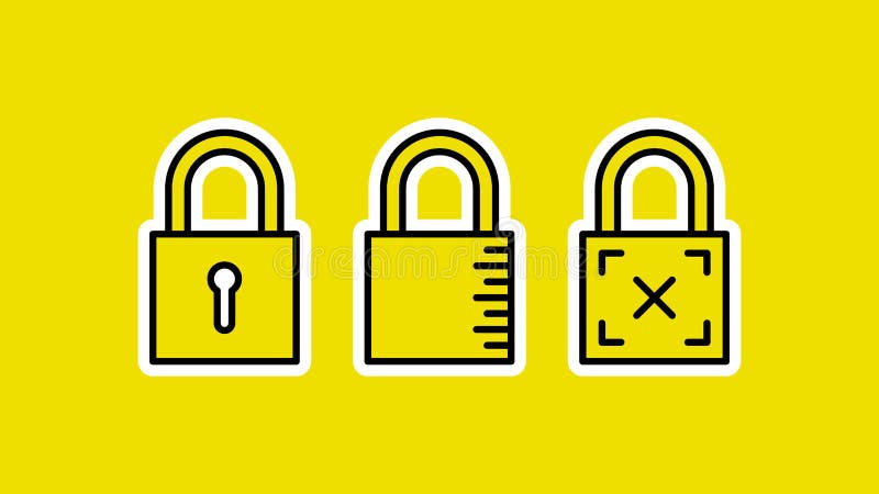 Set of Padlock or Lock Icon Vector. Safe and Security Symbol Stock ...