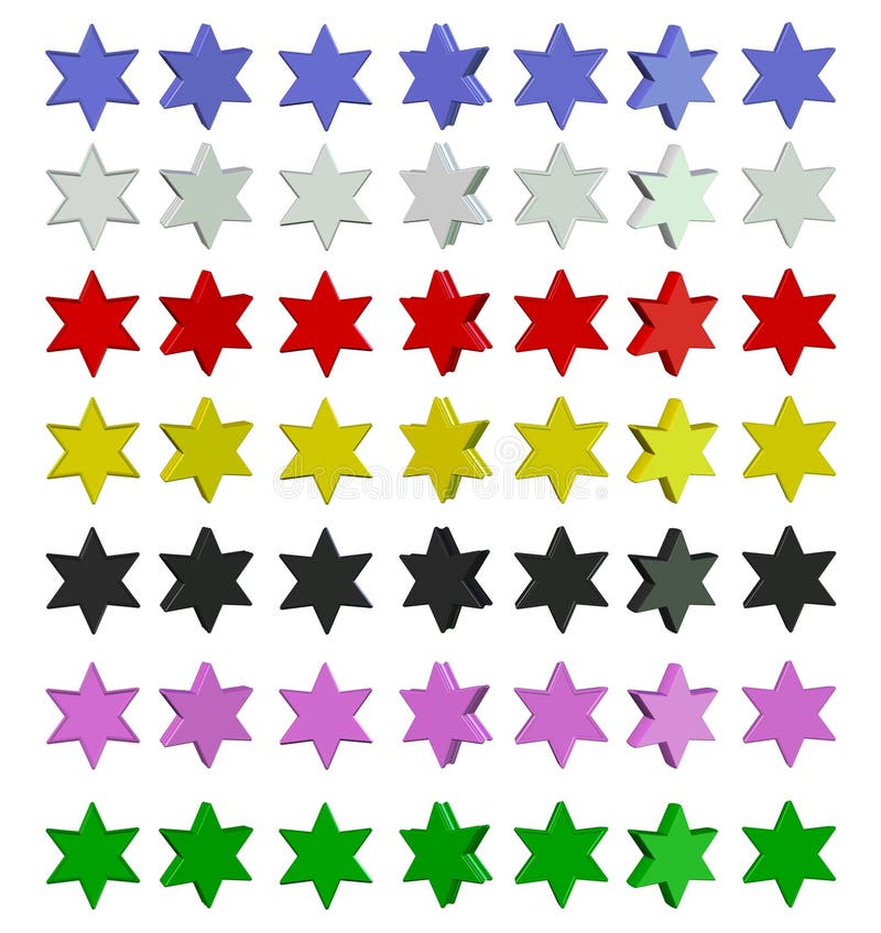 Star Set, Stars Of Different Colors Stock Vector - Illustration of ...