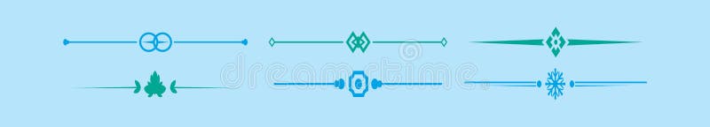 Set of Page Divider Cartoon Icon Design Template with Various Models ...